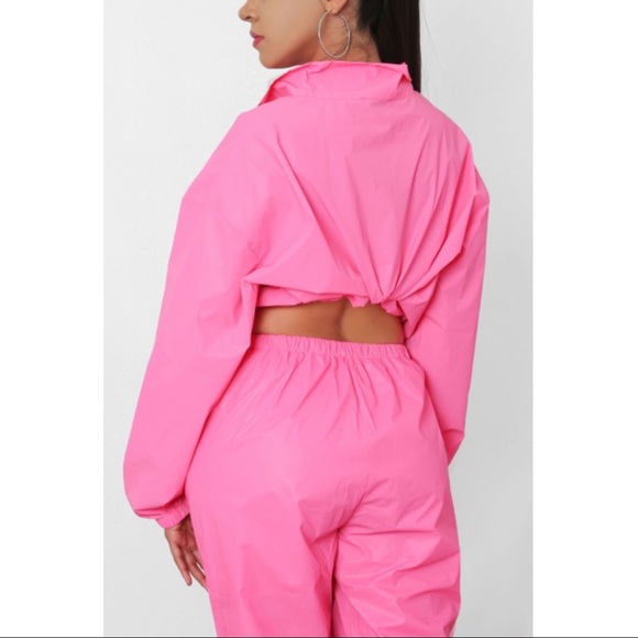 Tops | Brand New Pink Flash Reflective Tracksuit Set | Poshmark